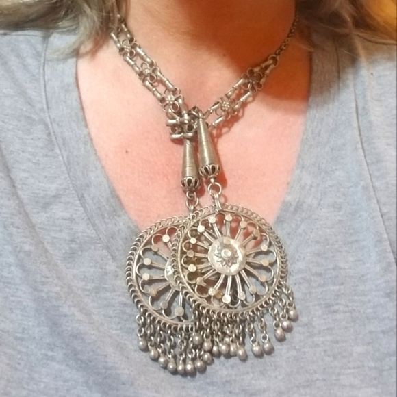 Antique | Jewelry | Antique Middle Eastern Etruscan Silver Necklace ...